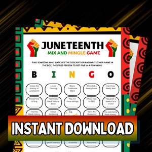 Juneteenth Mix and Mingle Bingo, Juneteenth Bingo, Icebreaker Game, Mix ...