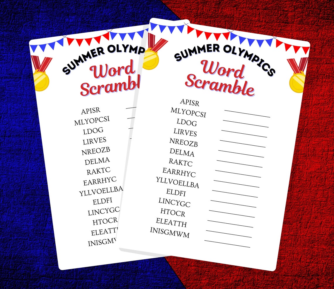 Summer Olympic Word Scramble Game, Olympic Games, Word Scramble ...