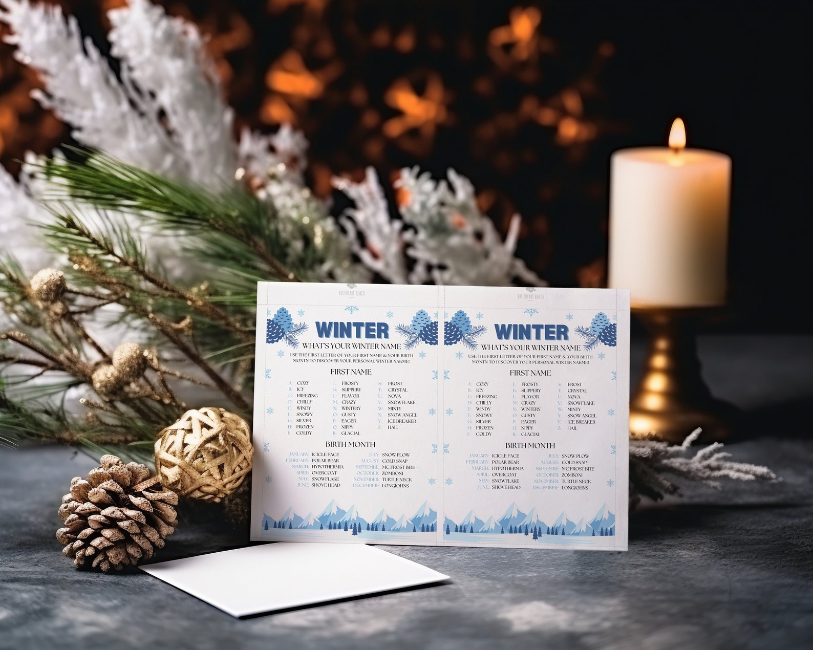 Winter Name Game, Winter What's Your Winter Name Games, Winter ...