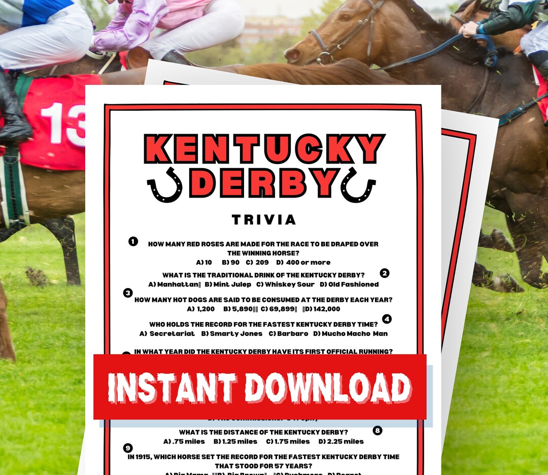 Kentucky Derby Trivia Game - Etsy