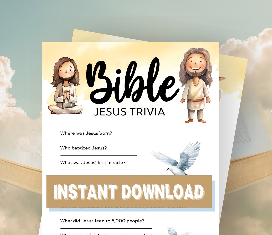Bible Jesus Trivia Game: Christian Activity (printable) - Etsy