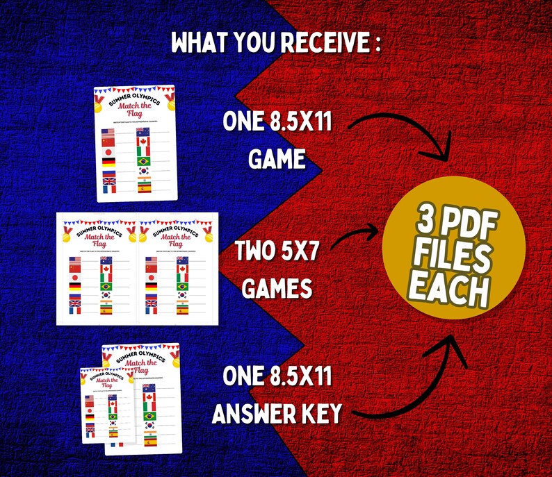 Summer Olympic Match the Flag Game, Match Country to Flag, Olympic ...