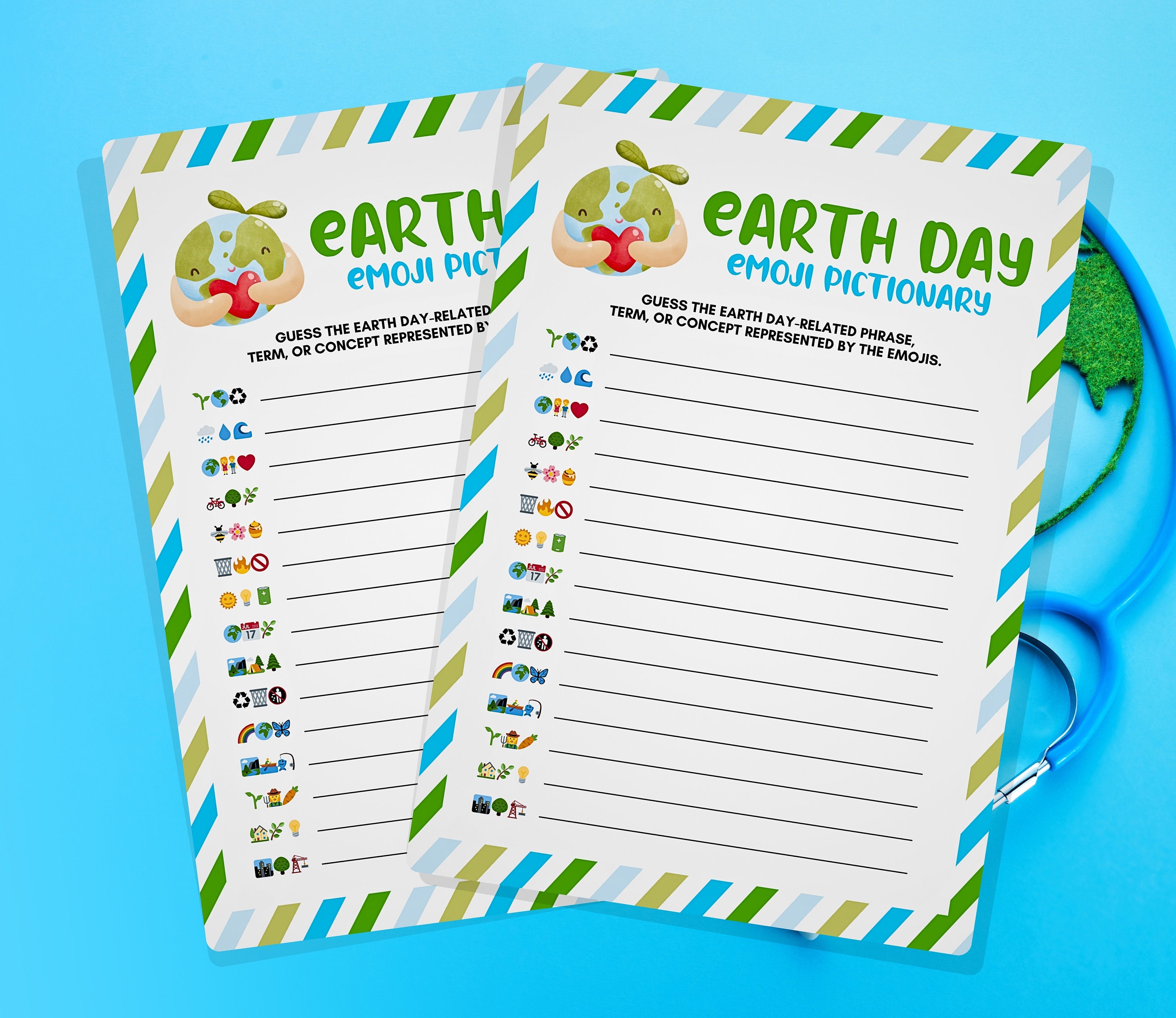 Earth Day Emoji Pictionary Game: Environmental Quiz (digital Download ...