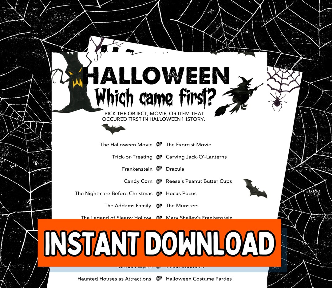 Halloween Which Came First Game, History Trivia, Halloween, Fun Spooky ...