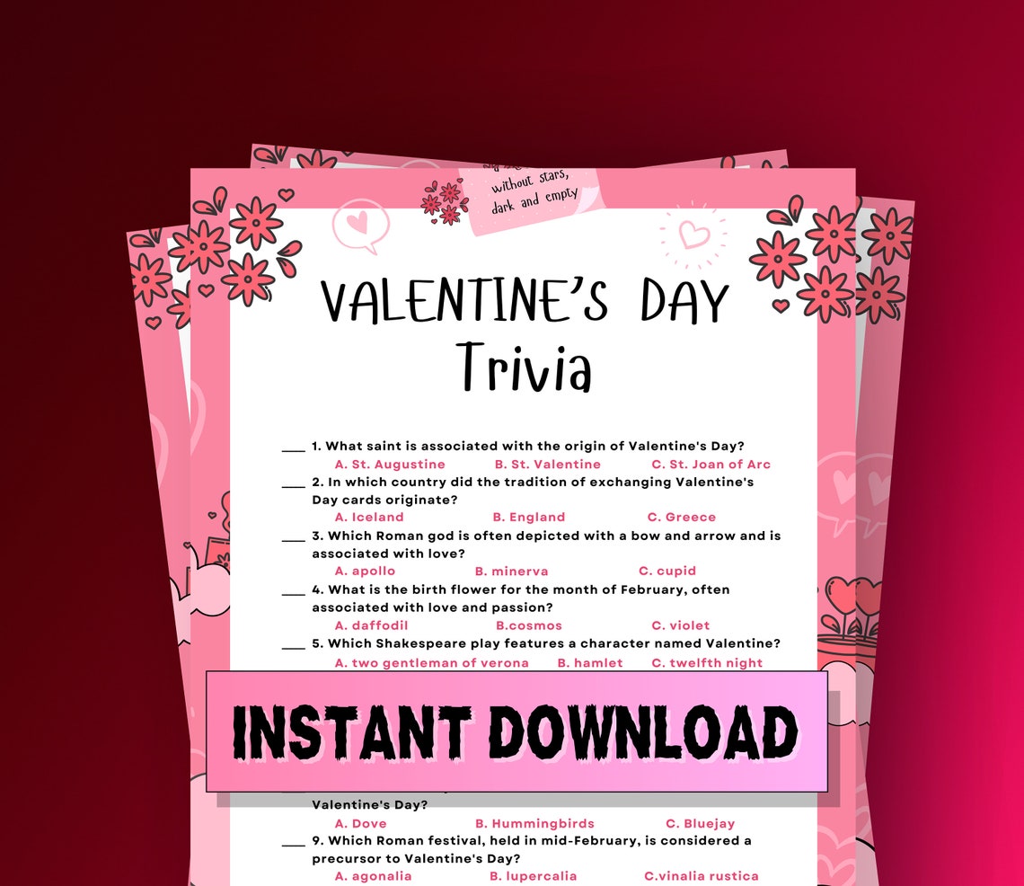 Valentines Trivia, Date Night Games, Galentines Games, Valentines Day ...