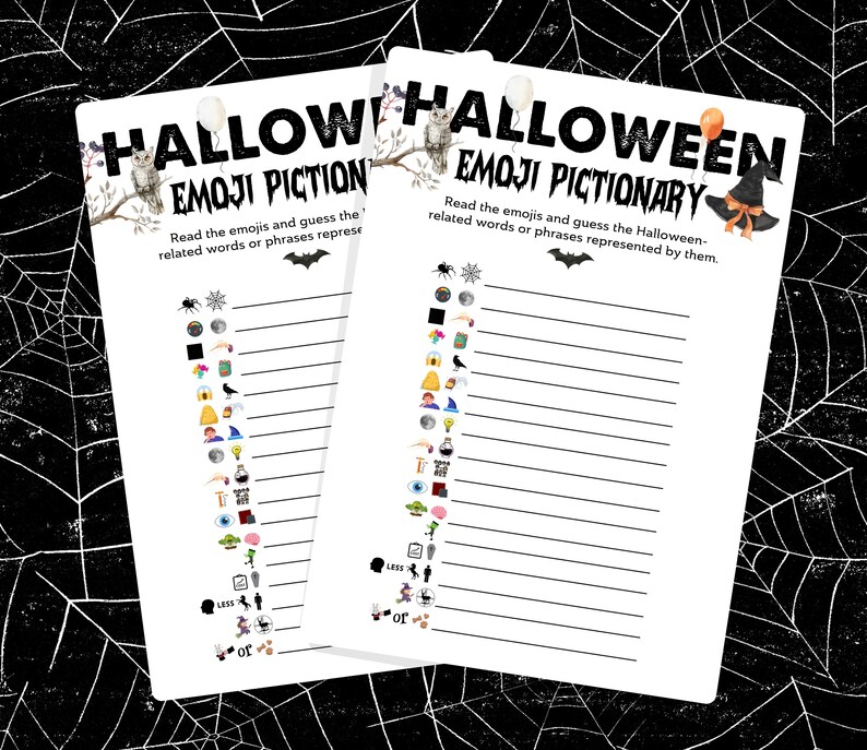 Halloween Emoji Pictionary Game, Emoji Quiz, Halloween Emojis, Fun ...