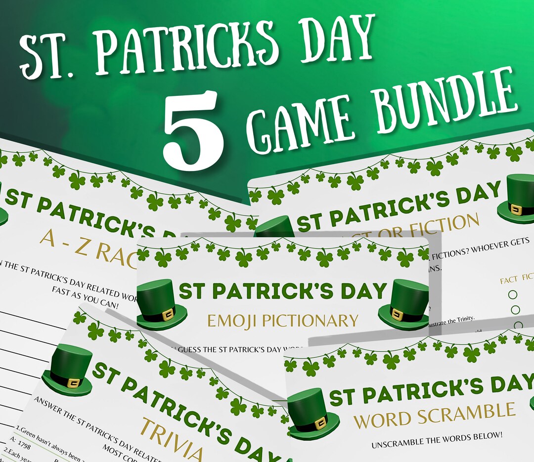 St Patricks 5 Game Bundle, St Patricks Day Games, Fun Activities for ...