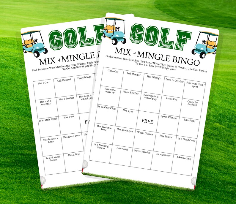 Golf Mix and Mingle Bingo Game, Guest Bingo Game, Icebreaker Activity ...