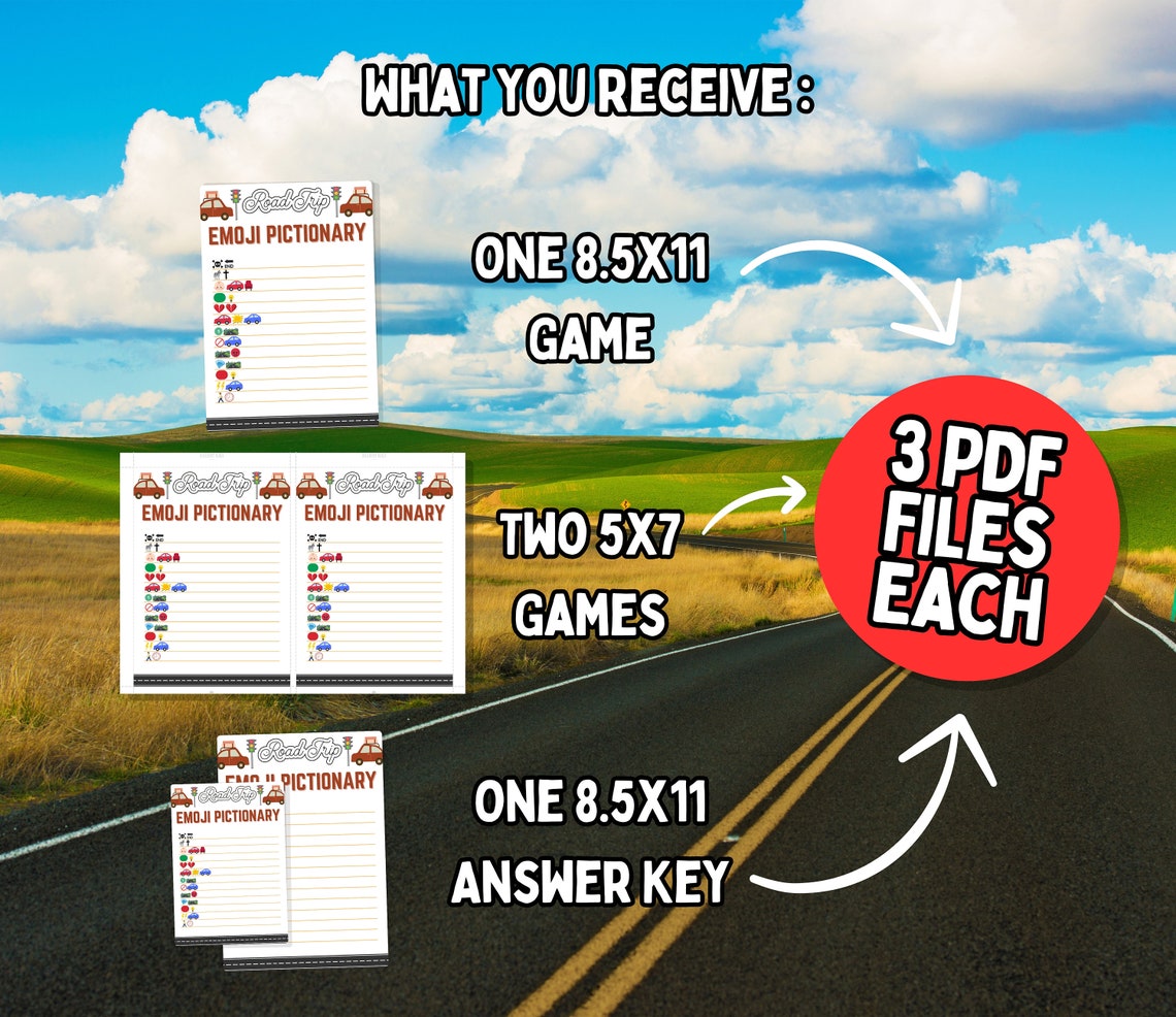 Road Trip Emoji Pictionary Game: Fun Travel Quiz (digital Download) - Etsy