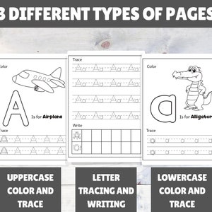 Alphabet Tracing Worksheets, Alphabet Coloring Printable, Homeschool ...