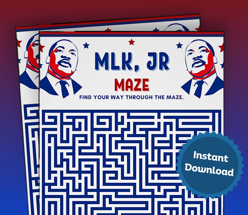 MLK Maze Game, Maze, Martin Luther King Day, MLK, Martin Luther King ...