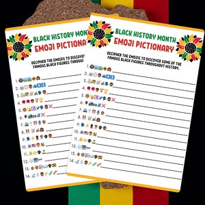 Black History Emoji Pictionary Game, Black History Month, Black ...