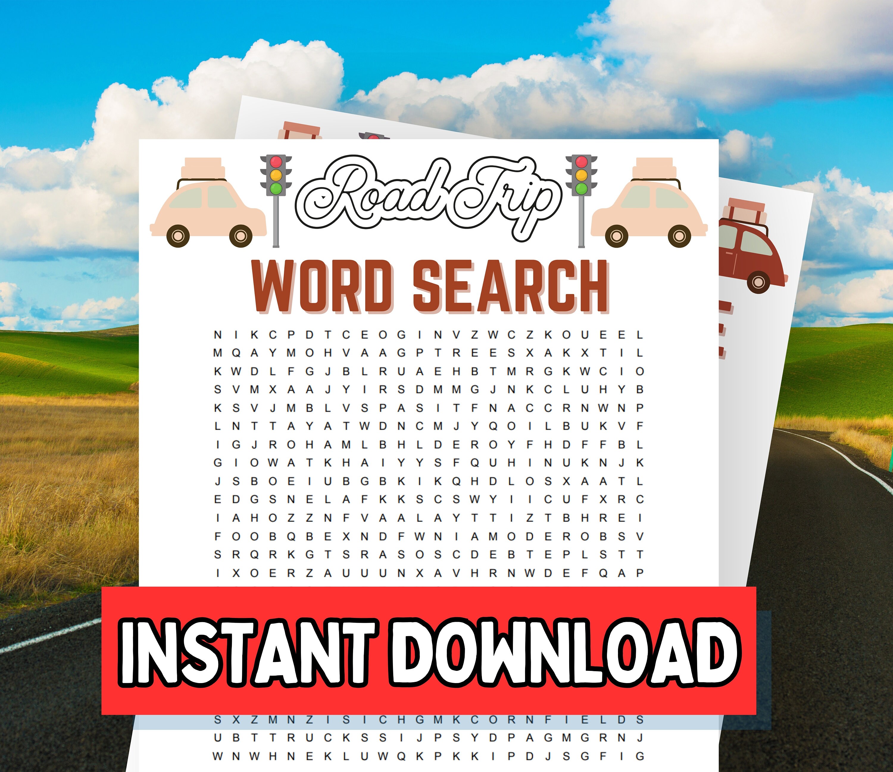 Road Trip Word Search Game: Kids Travel Activity (digital Download) - Etsy