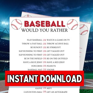 Baseball Would You Rather Game, Would You Rather, Baseball This or That ...