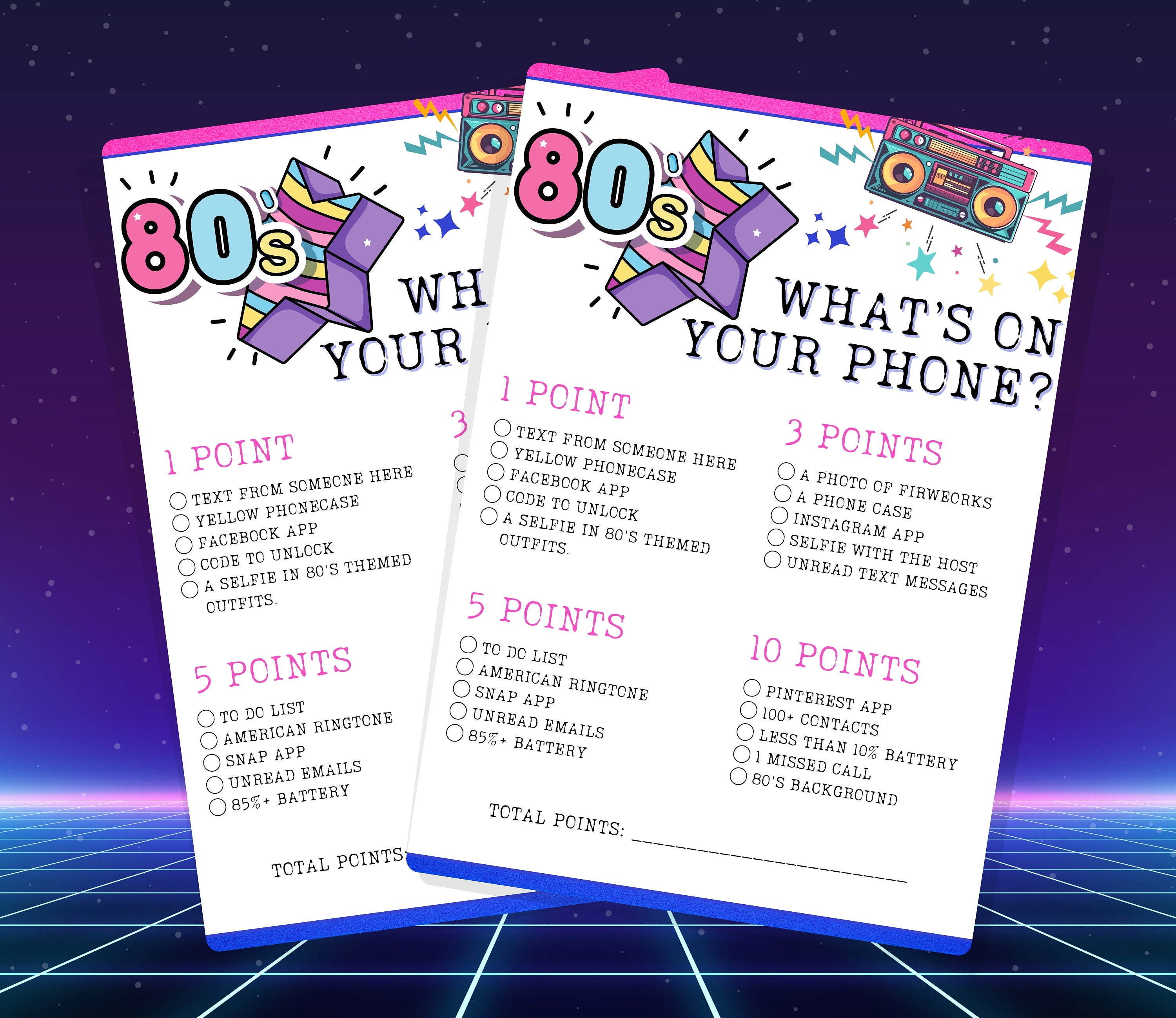 80s Whats on Your Phone Game, What's on Your Phone, 80s Game Night ...