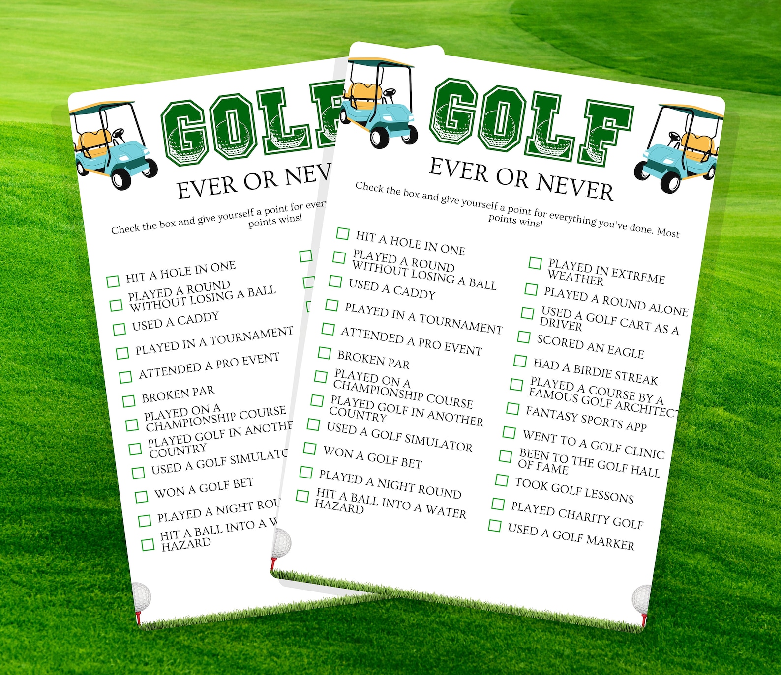 Golf Ever or Never Game, Fun Golf Game, Group Games, Golf Party Game ...