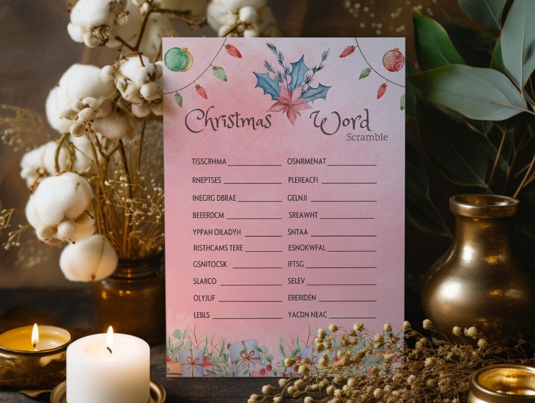 Christmas Word Scramble Printable Holiday Printable School Etsy
