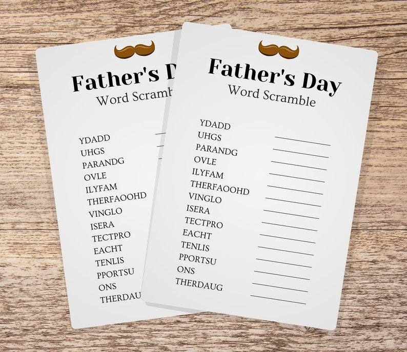 Fathers Day Word Scramble Game, Dad Printables, Games for Dads Day ...