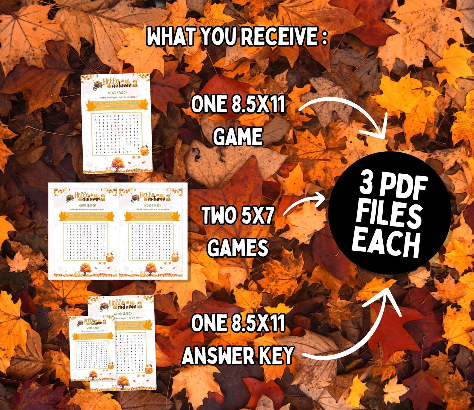 Autumn Word Search Game, Fall Word Search Game, Fun Autumn Activity ...