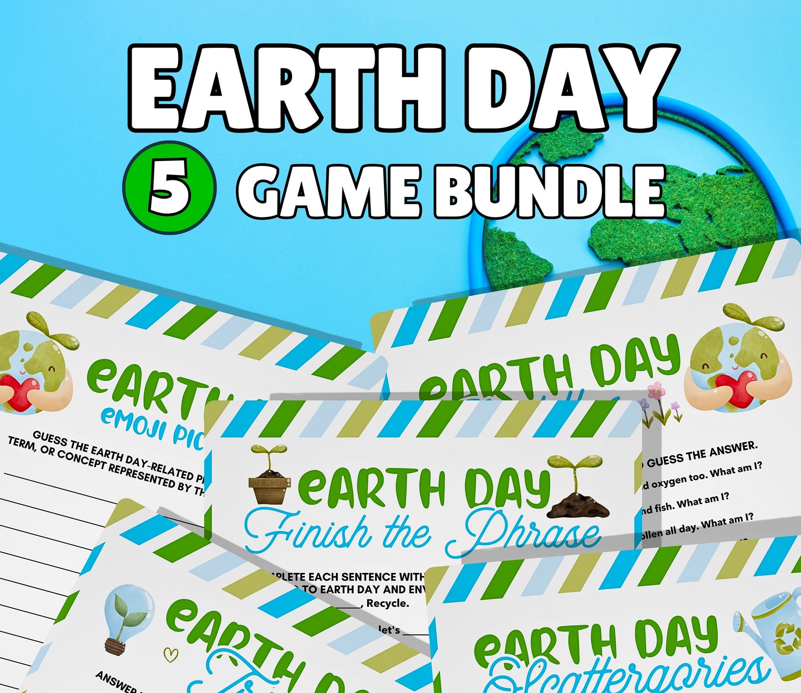Earth Day Game Bundle, Earth Day Games, Zero Waste, Earth Day Activity ...