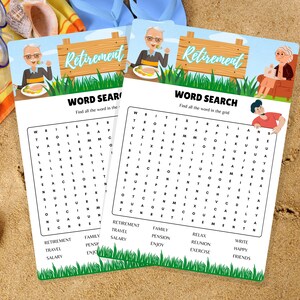 Retirement Word Search Game, Word Search, Retiree Word Games, Memory ...