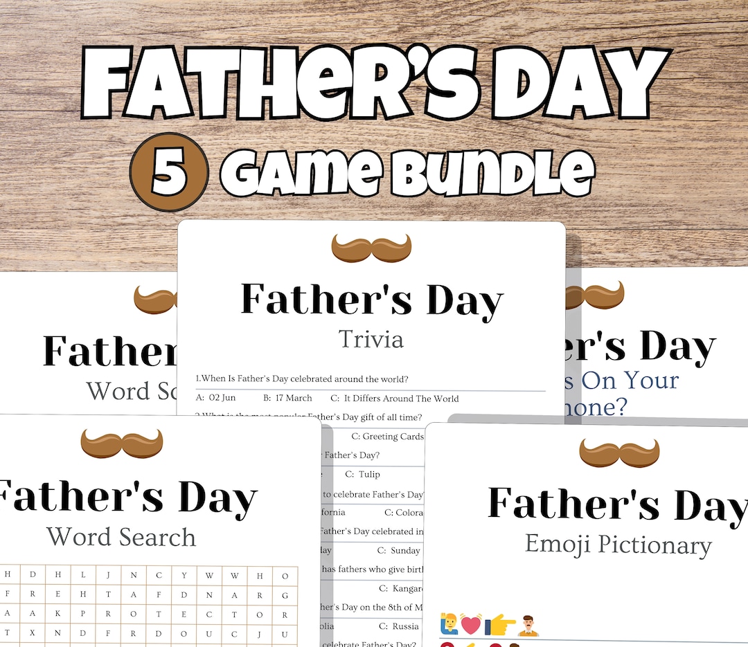 Fathers Day Game Bundle, Fathers Day Games, Dads, Group Games, Fathers ...