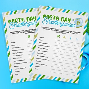 Earth Day Scattergories Game: Fun Activity for Kids & Adults (instant ...