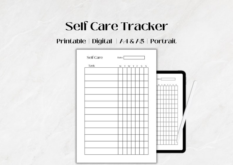 Self Care Tracker Printable, Daily Self Care Checklist, Weekly Selfcare ...