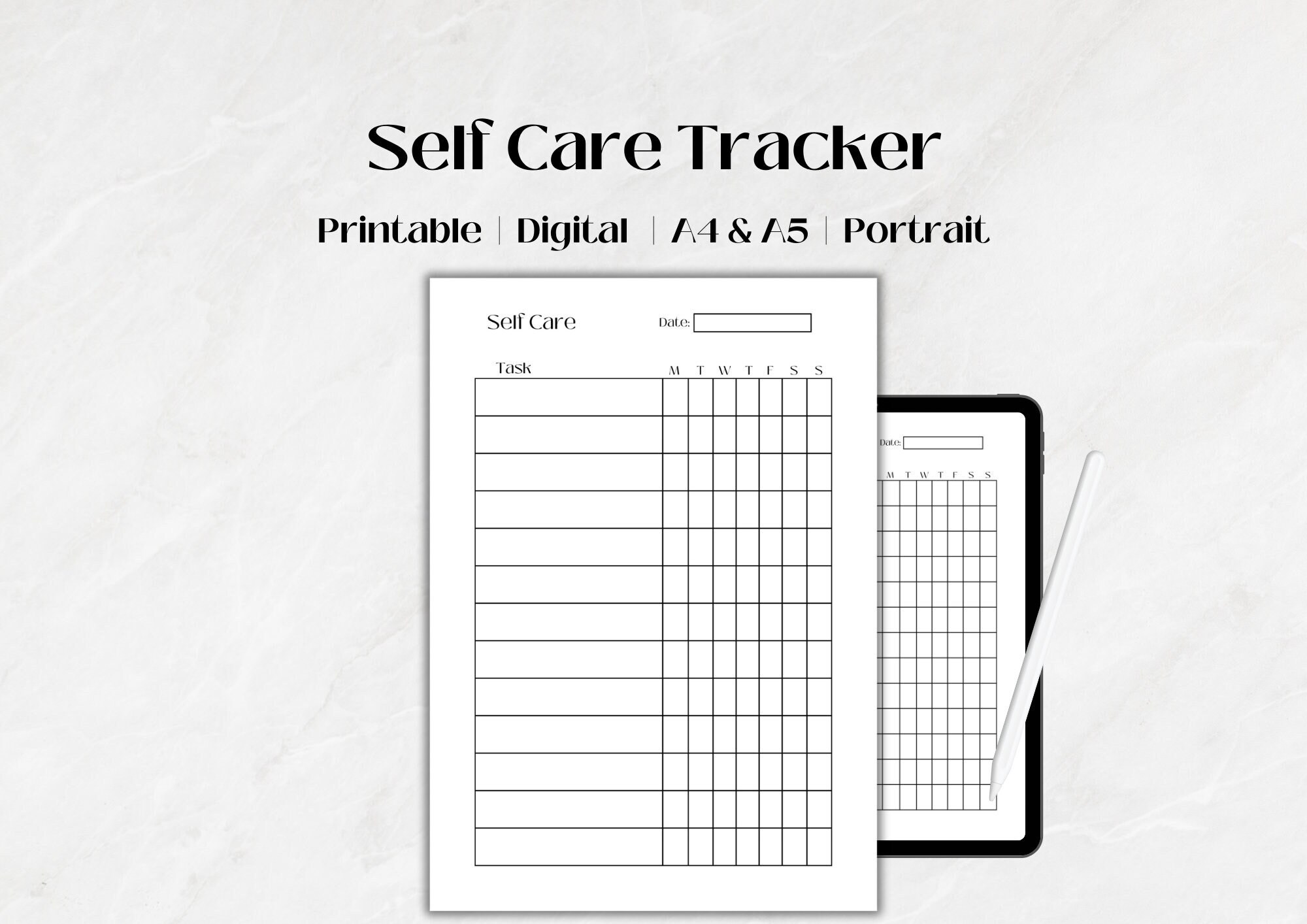 Self Care Tracker Printable, Daily Self Care Checklist, Weekly Selfcare ...