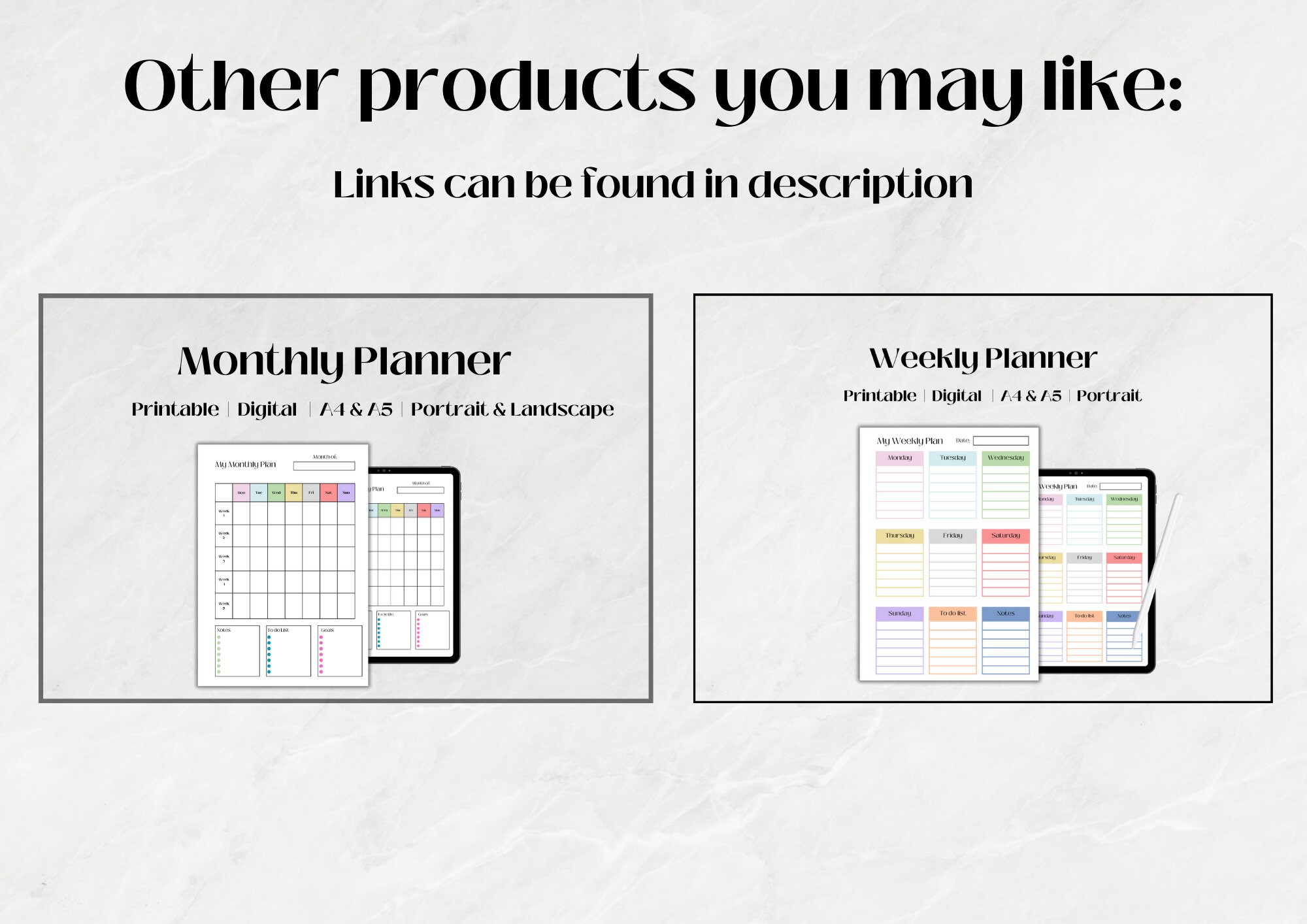 Monthly Planner Printable Planner Month at a Glance Monthly - Etsy