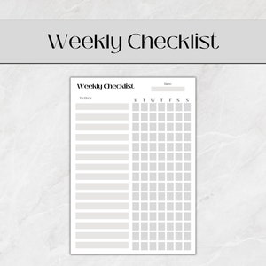 Weekly Checklist, Weekly to Do List, Planner Inserts, Printable Planner ...