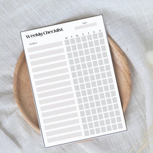 Weekly Checklist, Weekly to Do List, Planner Inserts, Printable Planner ...