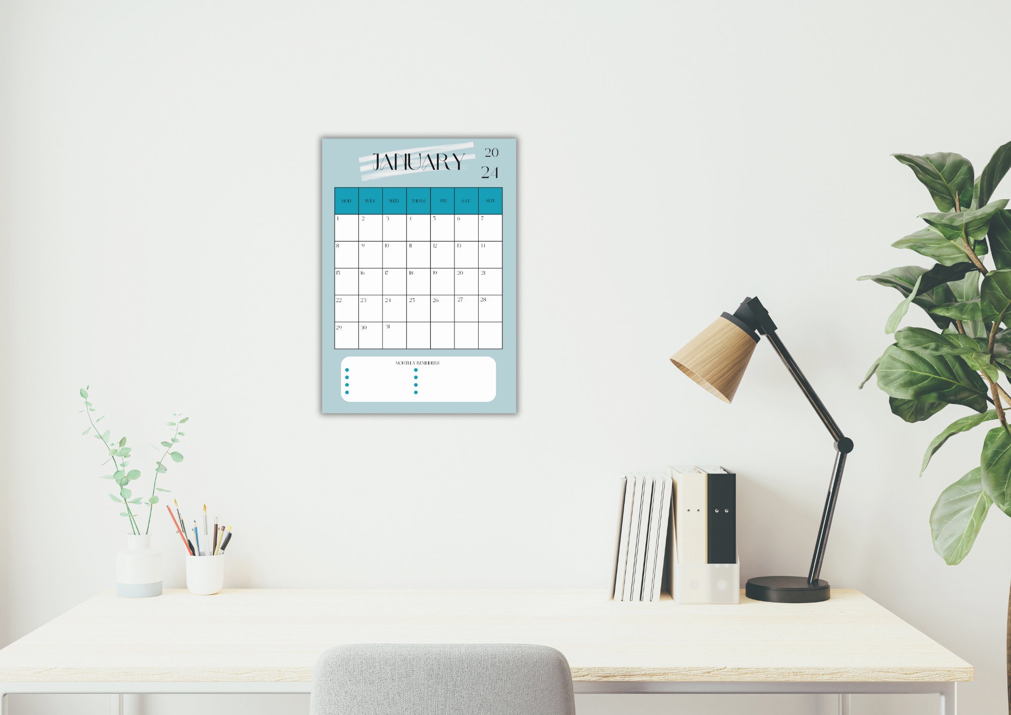 Monthly Printable Calendar 2024, A4 Calendar, Pdf, Calendar Template ...