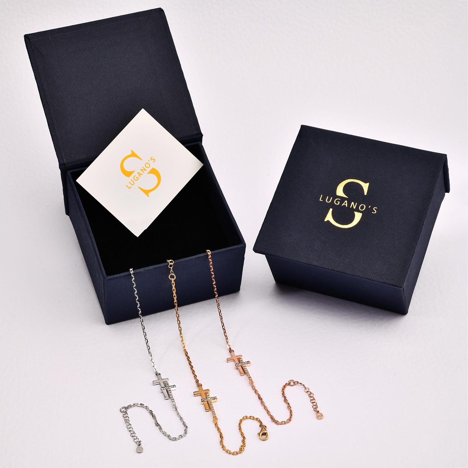 CZ Gold Double Cross Bracelet | Faith-inspired Jewelry - Etsy