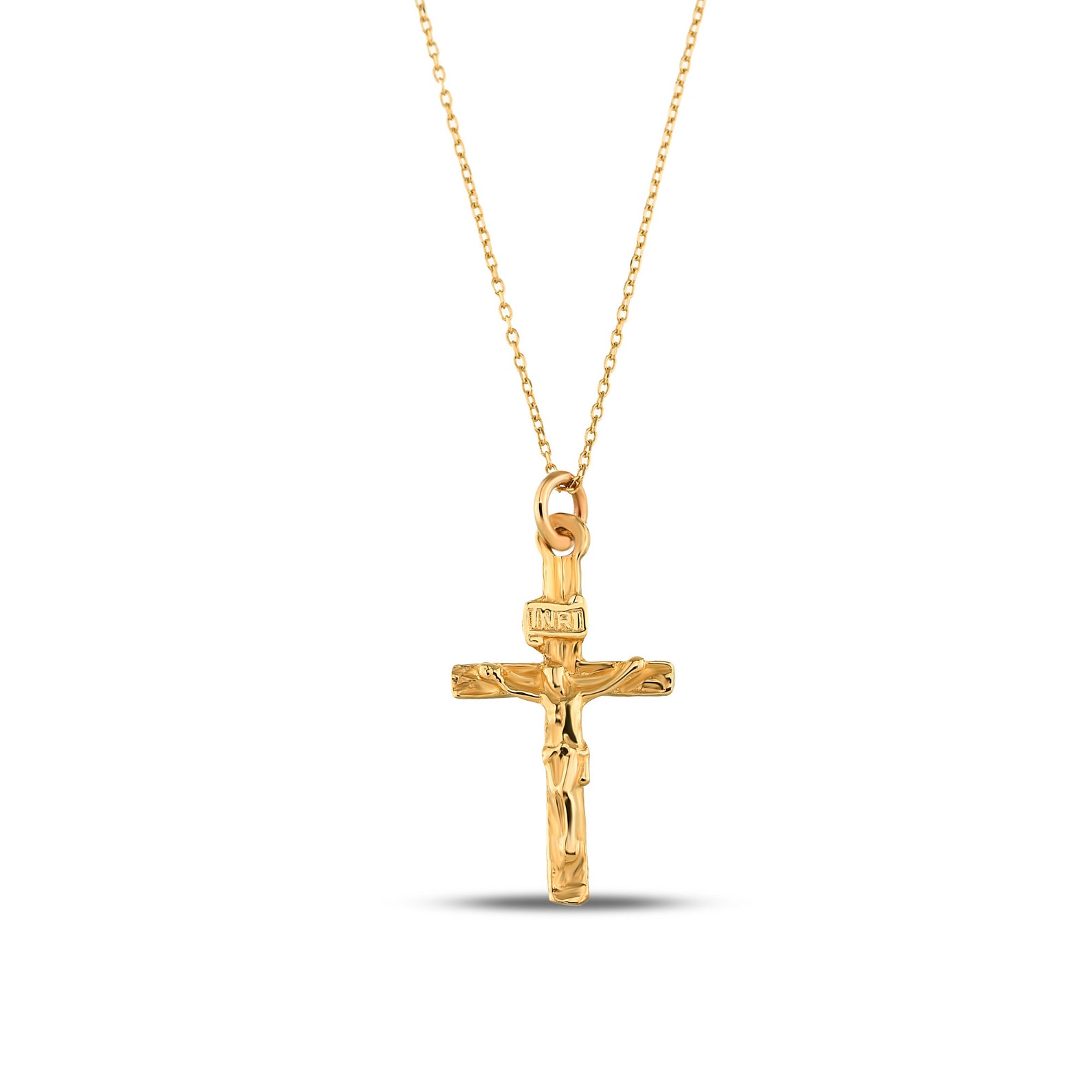 14K Gold Christian Cross Necklace Women's Protection Jewelry Mother's ...