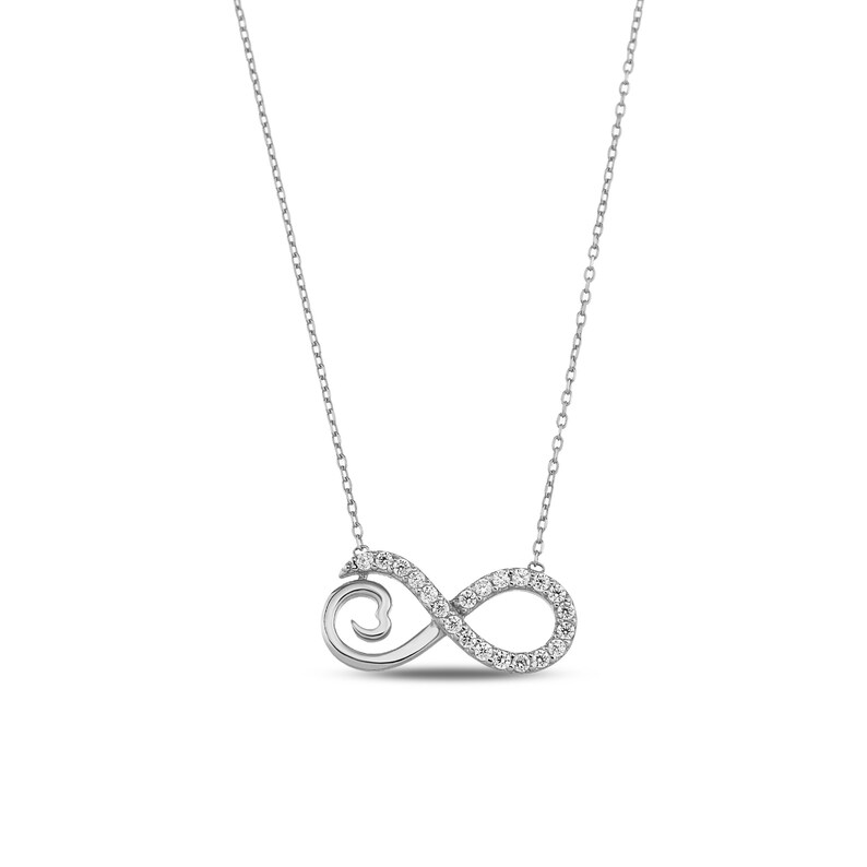 Elegant 14K Gold Diamond Infinity Necklace Real Gold Glitter Mother's ...