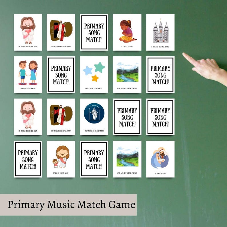 Primary Songs Match Game, Sing Music Teaching, Printable, LDS Church ...