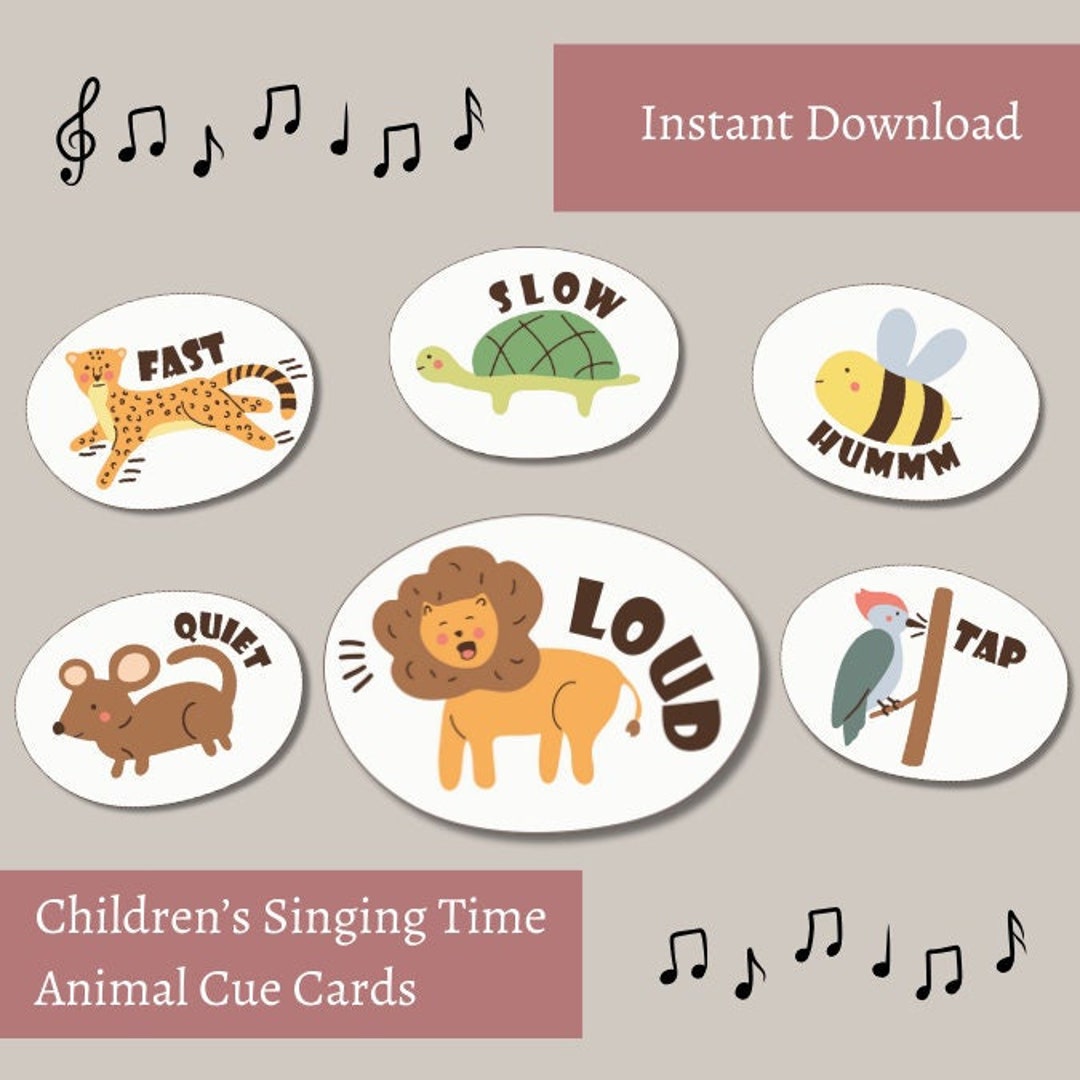 Music Singing Time Cue Cards, Sing Teaching Aids Props Signs, Printable ...
