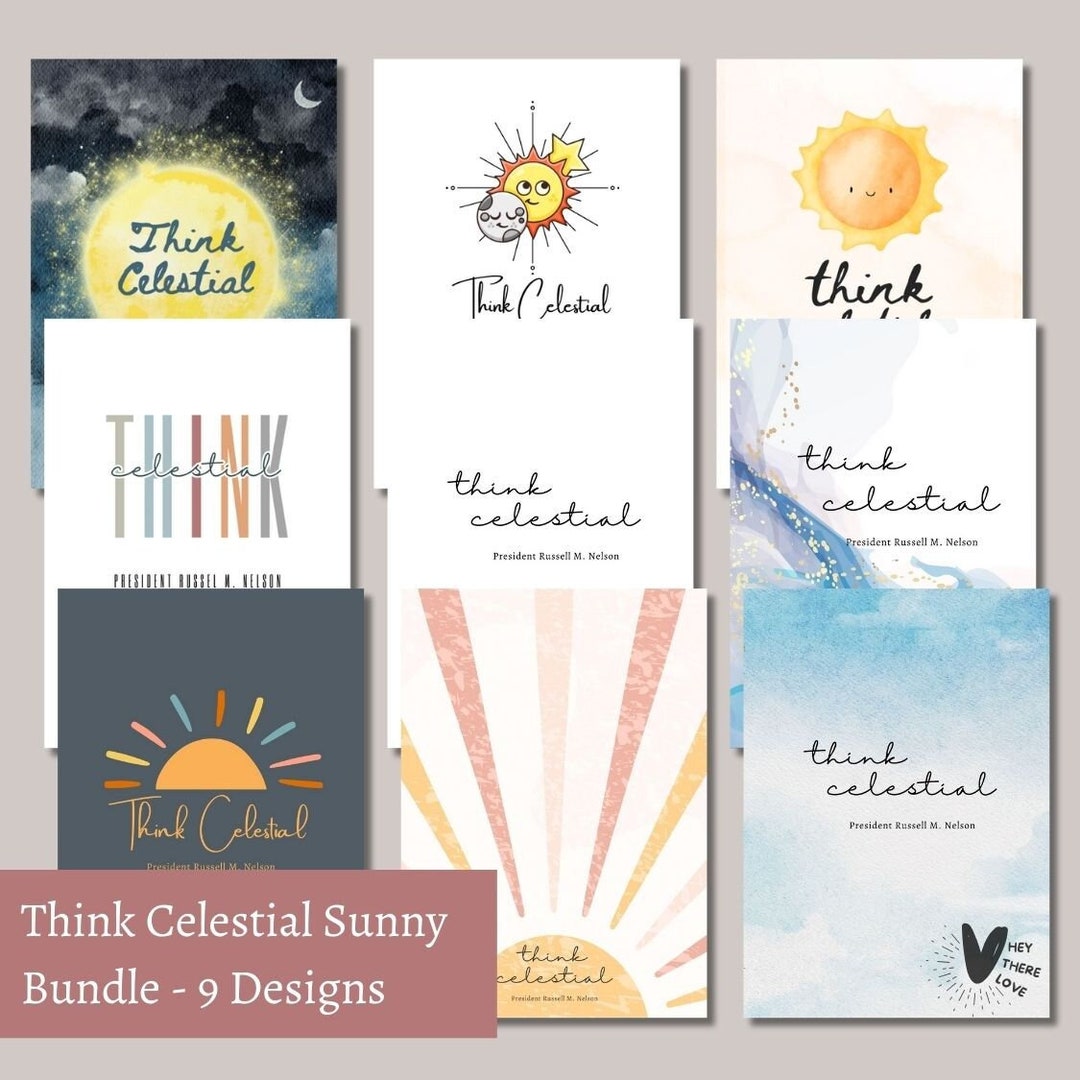 Think Celestial Art Prints, LDS Quote, Sunny Theme (digital Download ...