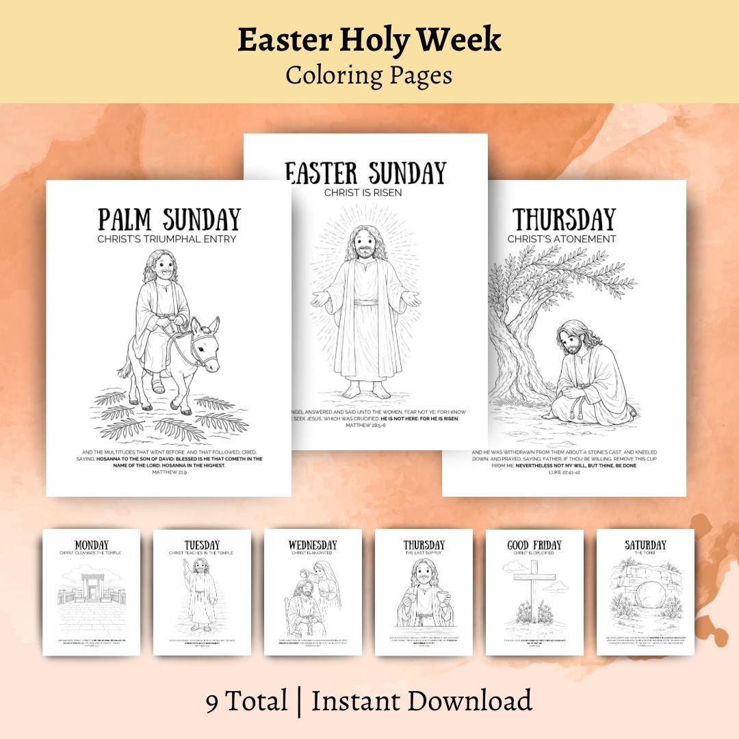 Easter Holy Week Coloring Pages - Home and Primary Scripture Activity ...