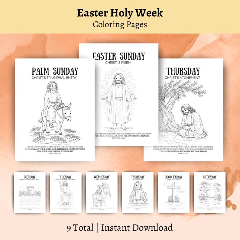 Easter Holy Week Coloring Pages - Home and Primary Scripture Activity ...