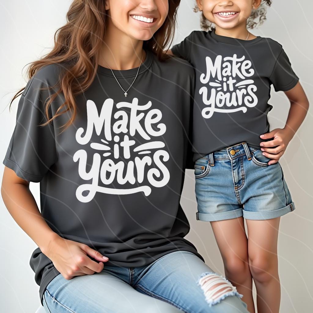 Mommy and Me Mock Ups Model Bundle, Black and White T-shirt Mock-up ...