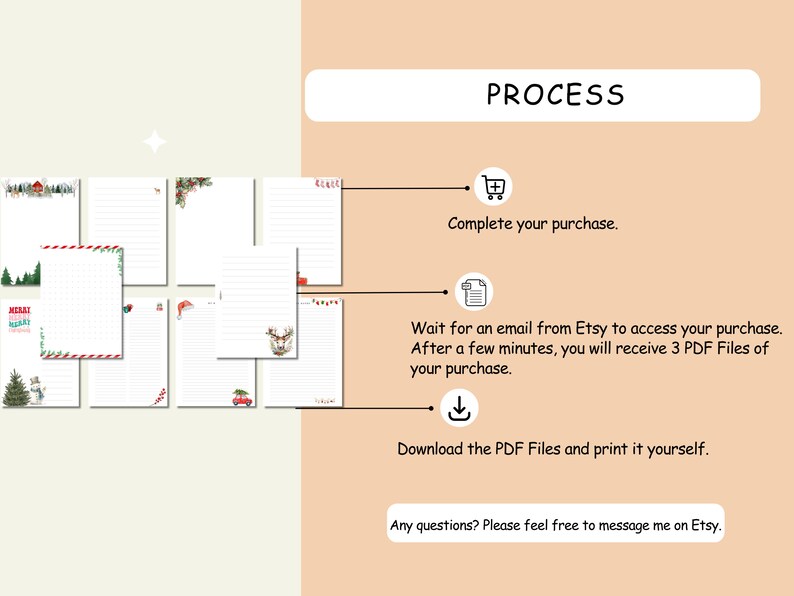 Printable Christmas Writing Paper Letter Writing Stationery - Etsy