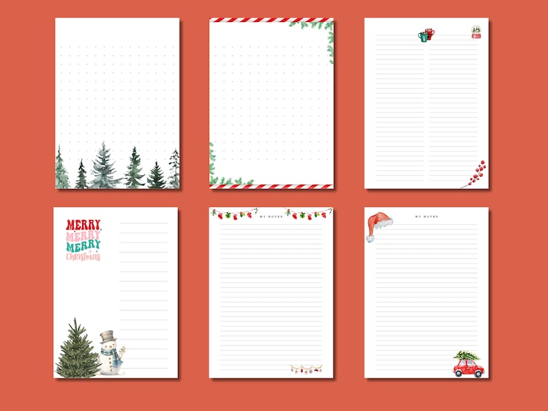 Printable Christmas Writing Paper Letter Writing Stationery - Etsy