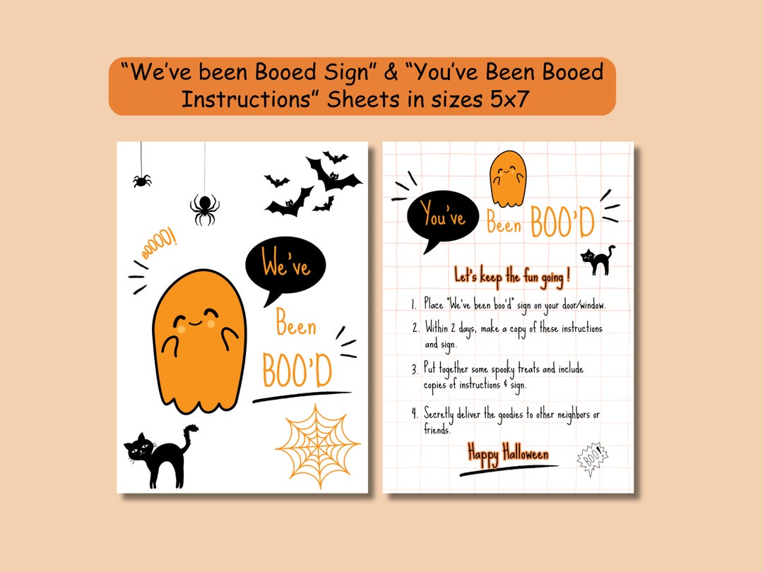 You've Been Boo'd Printable Set, We've Been Boo'd Sign, Halloween ...