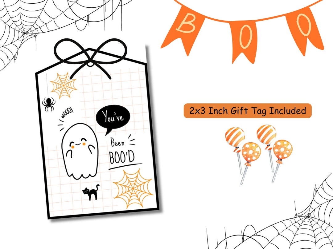 Printable You've Been Booed Tag, Halloween Treat Tag With Cute Ghost ...