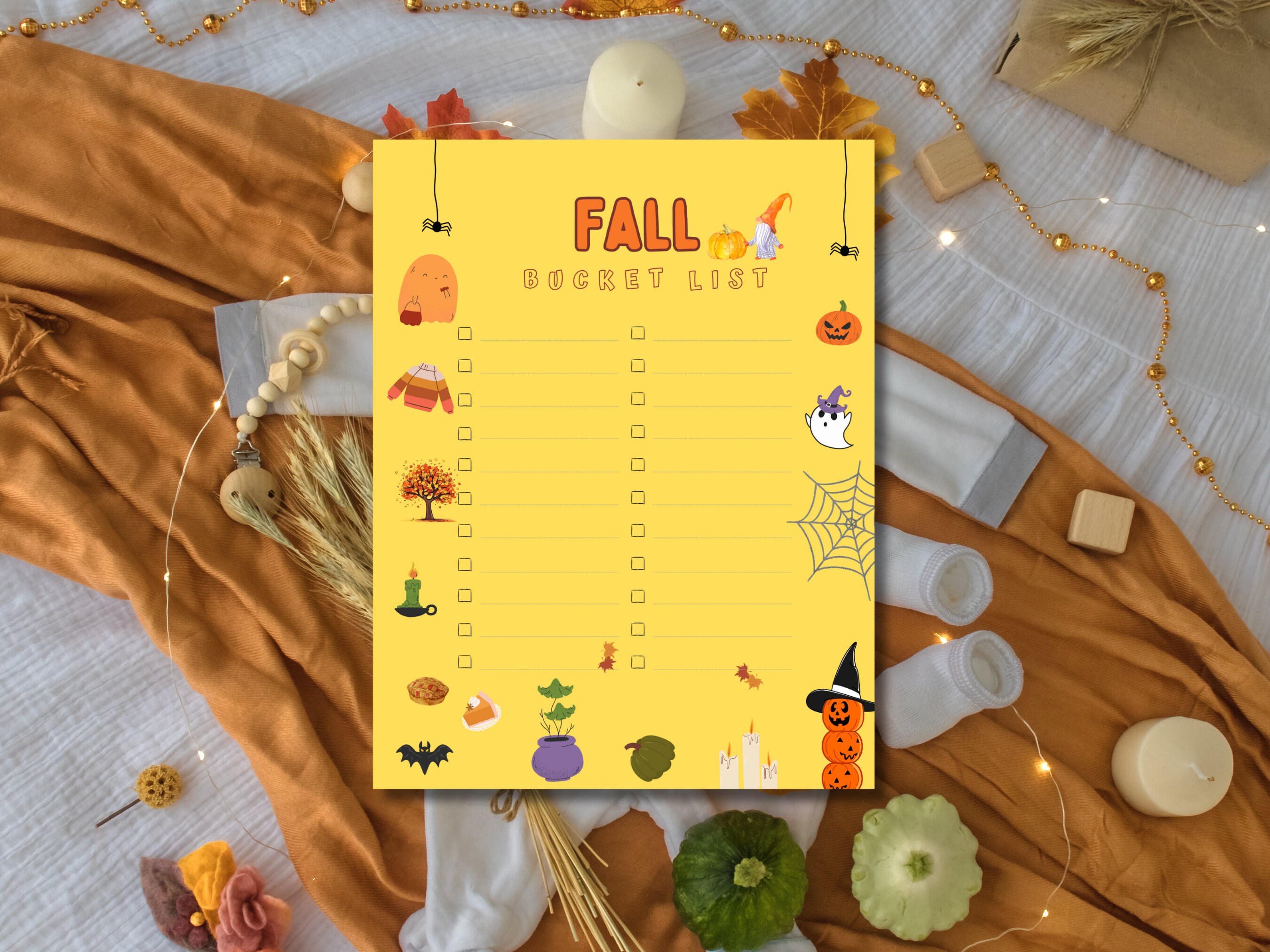 Editable Fall Bucket List Printable, Family Bucket List, Fall Bucket ...