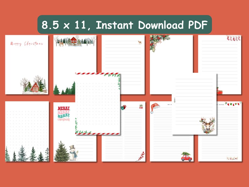 Printable Christmas Writing Paper Letter Writing Stationery - Etsy