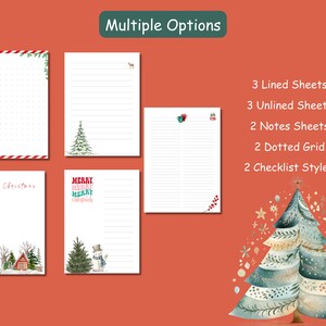 Printable Christmas Writing Paper, Letter Writing Stationery, Christmas ...
