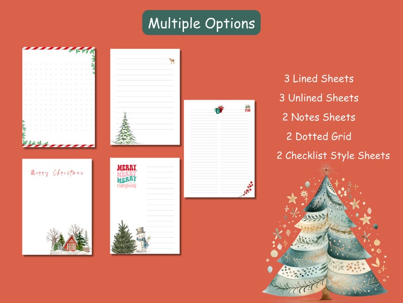 Printable Christmas Writing Paper Letter Writing Stationery - Etsy
